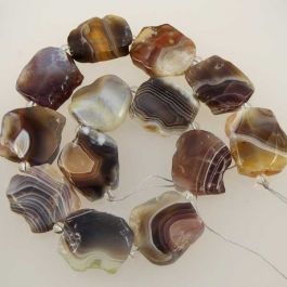 UK Semi Precious and Gemstone Beads Botswana Agate 20x23mm (approx ...