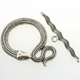 UK Semi Precious and Gemstone Beads Tibetan Large Snake Toggle Clasp ...