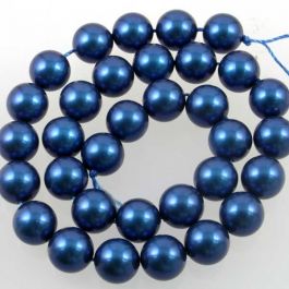 UK Semi Precious and Gemstone Beads Shell Pearl Prussian Blue 12mm ...