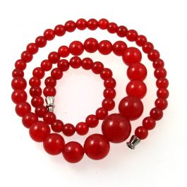 UK Semi Precious and Gemstone Beads Malay Jade (Dyed Deep Red Quartzite ...